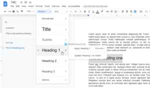 How to create Document outline in Google Docs