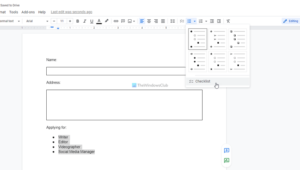 How to create fillable form in Google Docs