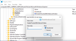 How to disable Windows Thumbs.db files from being created