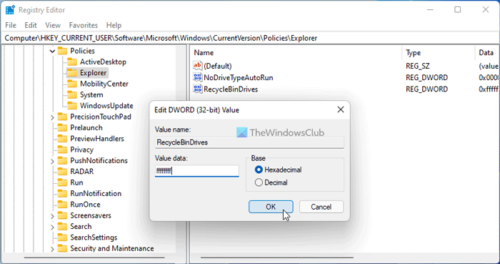 Create Recycle Bin for USB Drive, SD Card, External Hard Drive