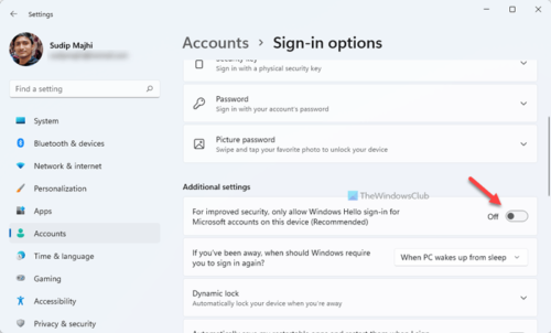 Picture password sign-in option not available in Windows 11