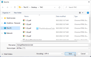 How to rename all File Extensions in a Folder at once in Windows
