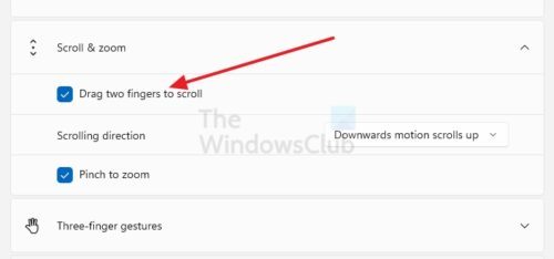 Two finger scroll not working in Windows 11/10