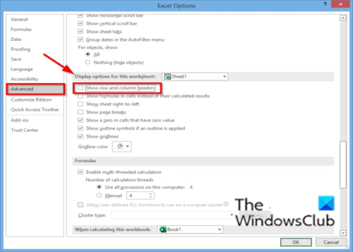 How to hide Row and Column Headers in Excel