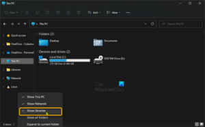 Add or Remove Libraries from File Explorer Navigation Pane in Windows