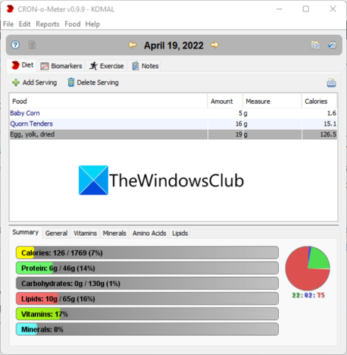 Best free Nutrition Analysis software for Windows 11/10