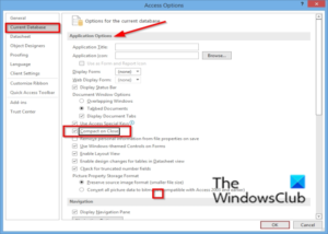 How to compact and repair Access database