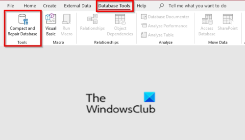 How to compact and repair Access database