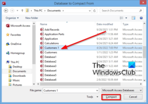 How to compact and repair Access database