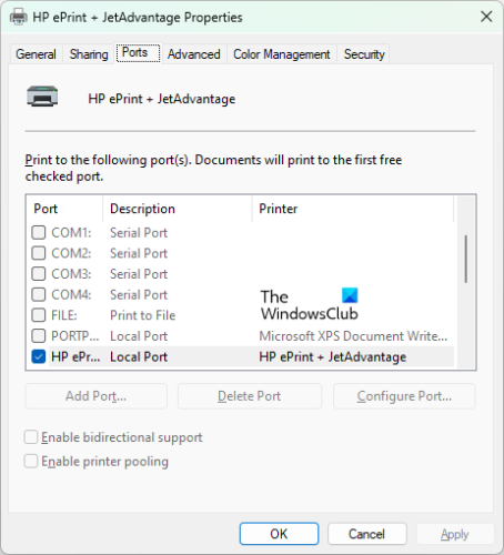 Microsoft IPP Class Driver No color, Missing or Not installed