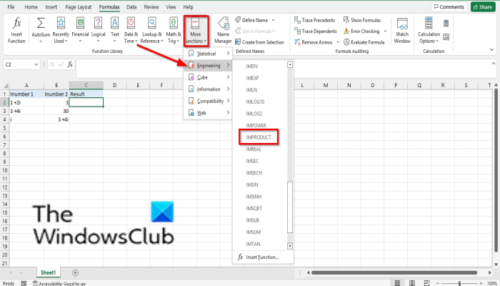 How to use the IMPRODUCT function in Excel