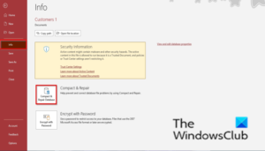 How to compact and repair Access database
