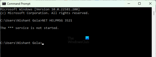 Convert Windows error codes to strings using NET HELPMSG command