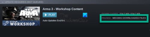 Fix MISSING DOWNLOADED FILES error on Steam
