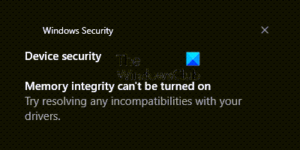 Memory Integrity greyed out or won't turn On/Off