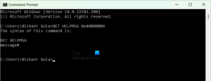 Convert Windows error codes to strings using NET HELPMSG command