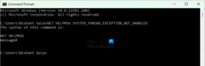 Convert Windows error codes to strings using NET HELPMSG command