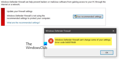 Windows Firewall can't change some of your settings