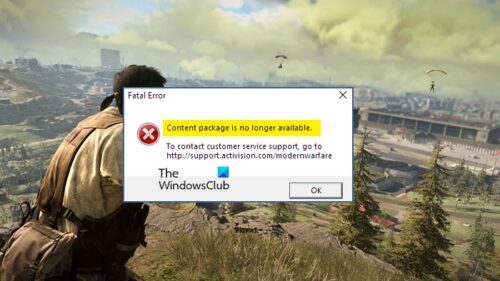 Content Package is no longer available in COD