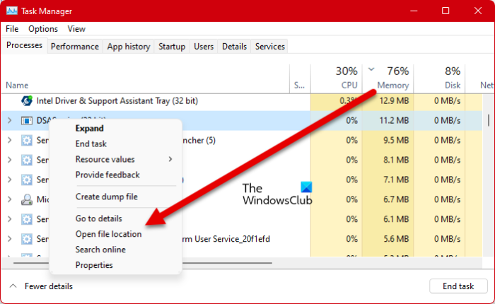 DSA Service High Memory or CPU Usage on Windows 11/10
