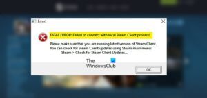 FATAL ERROR: Failed to connect with local Steam Client process