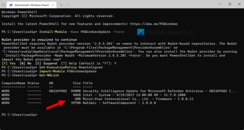 How to find Windows Update Size using PowerShell