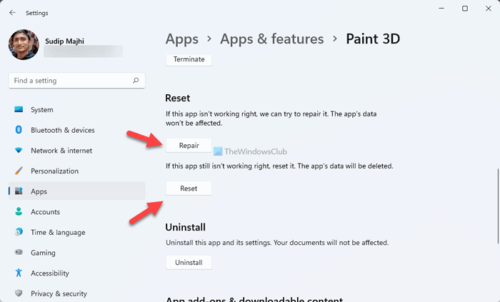 Paint 3D stuck at We are getting the update ready for you