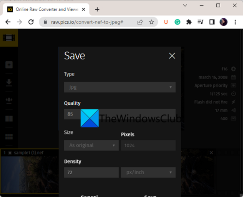 How to convert NEF to JPG, PNG, GIF in Windows 11/10