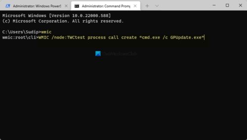 How to use WMIC to connect to a remote computer