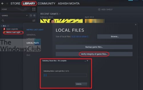 Fix MISSING DOWNLOADED FILES error on Steam