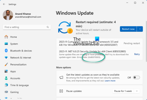 Fix 0x80070003 Windows Update Error Code on Windows 11/10