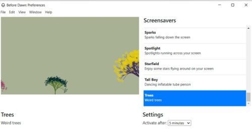 Create your own Screensaver using Before Dawn for Windows PC