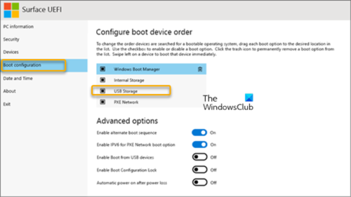 How to boot Surface from USB Drive at Startup