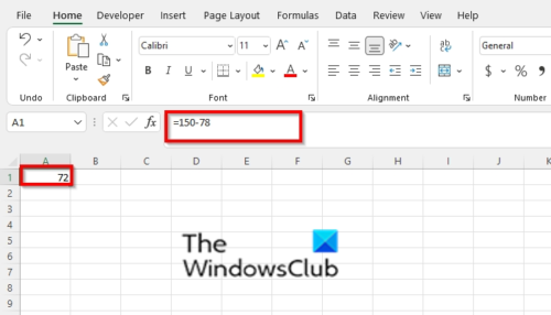 How to create Formula to Add, Subtract, Multiply or Divide in Excel