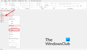 How to Rename or Delete Database Tables or other Objects in Access