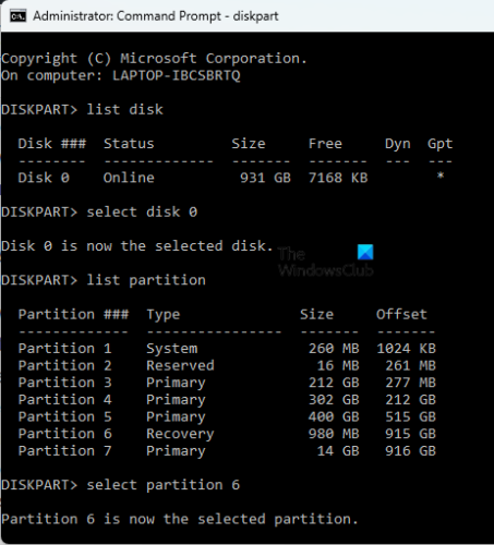 How to delete Recovery Partition in Windows 11