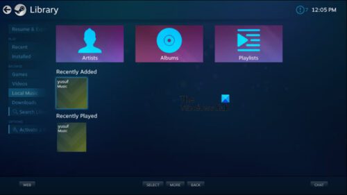 How to add Music Library to Steam Music Player