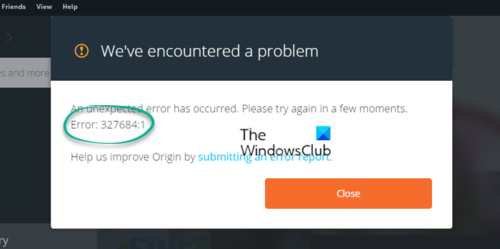 Fix Origin Error 327684:1 on Windows PC