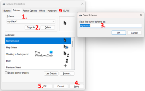 Mouse cursor change won’t stay permanent in Windows 11/10