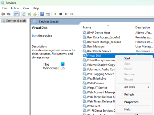Delete is not allowed, Diskpart Virtual Disk Service error