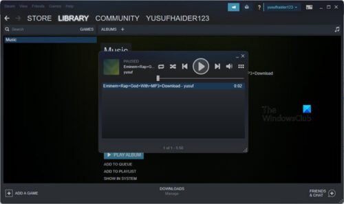 How to add Music Library to Steam Music Player