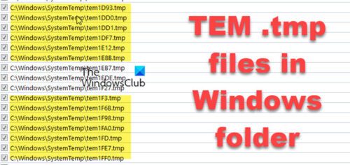 Can I delete the TEM .tmp files in Windows SystemTemp folder?