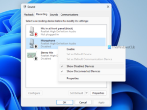 HP laptop internal microphone not working on Windows 11/10