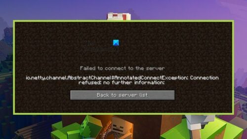 Connection refused, No further information Minecraft error