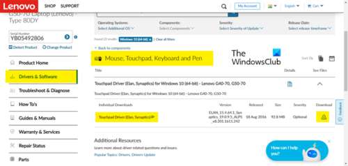 How to download Touchpad drivers for Windows 11