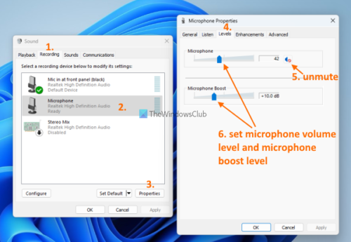 HP laptop internal microphone not working on Windows 11/10