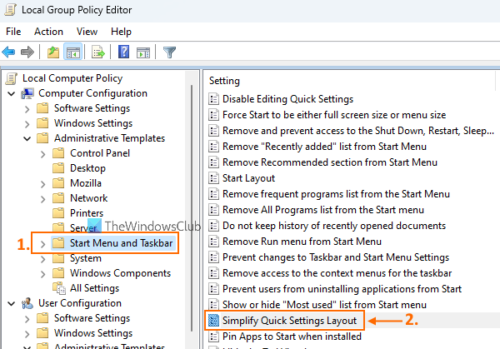 How to enable Simplified Quick Settings in Windows 11