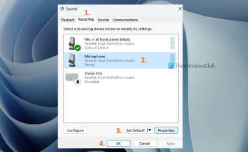 HP laptop internal microphone not working on Windows 11/10