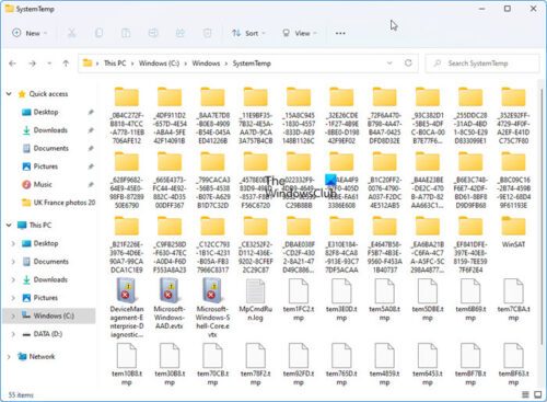 Can I delete the TEM .tmp files in Windows SystemTemp folder?