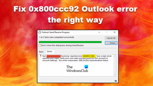 Fix 0x800ccc92 Outlook error the right way